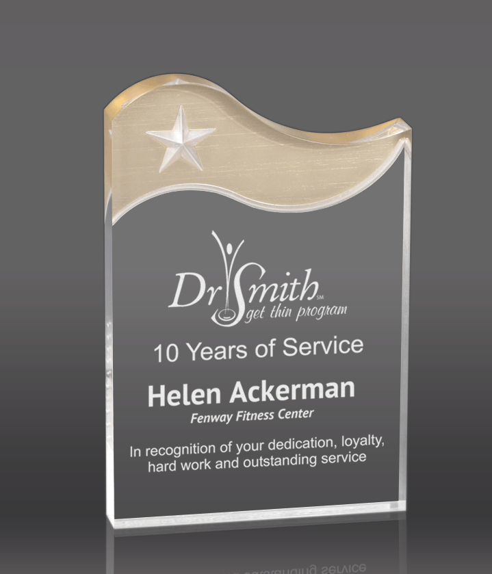 Gold Gemini Wave Acrylic Award - Medals Award