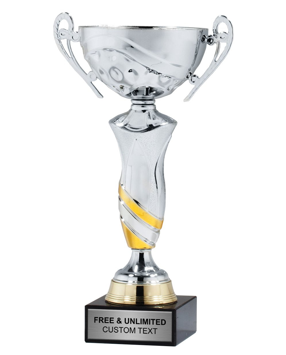 Gold Accent Silver Cup Trophy - Medals Award