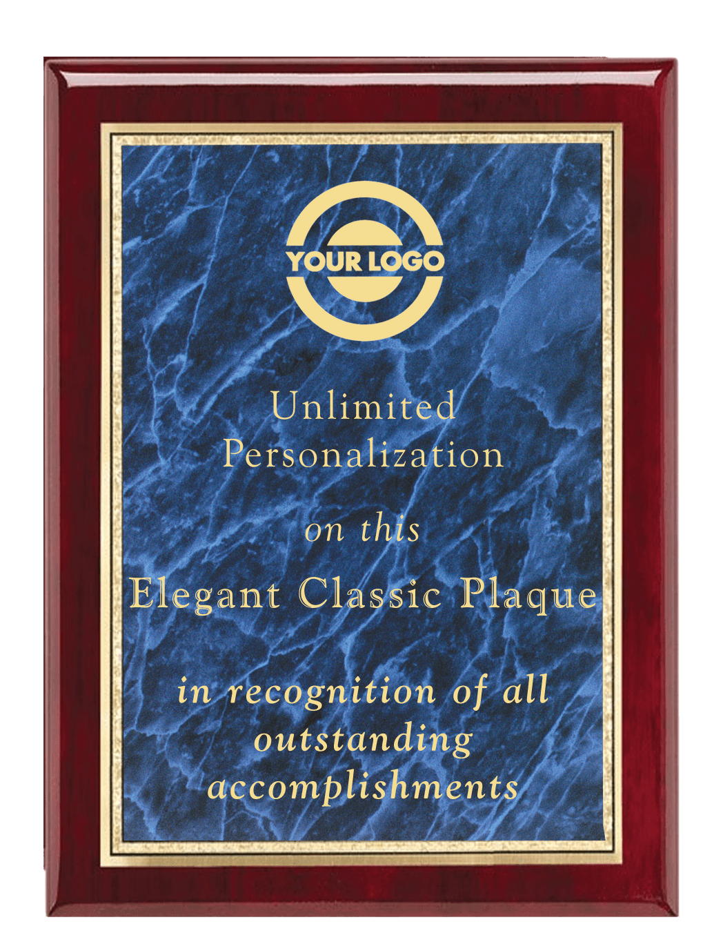 Blue Marble Classic Rosewood Plaque - Medals Award