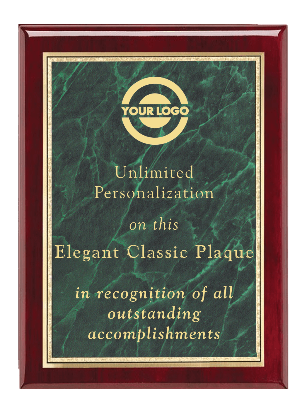 Green Marble Classic Rosewood Plaque - Medals Award