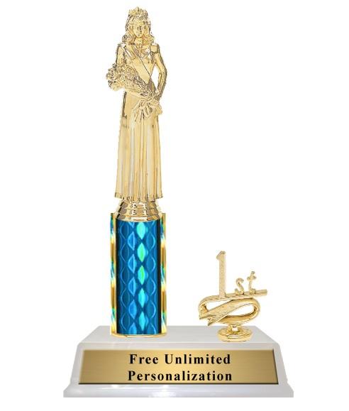 Beauty Pageant Column Trophy With Trim - Medals Award