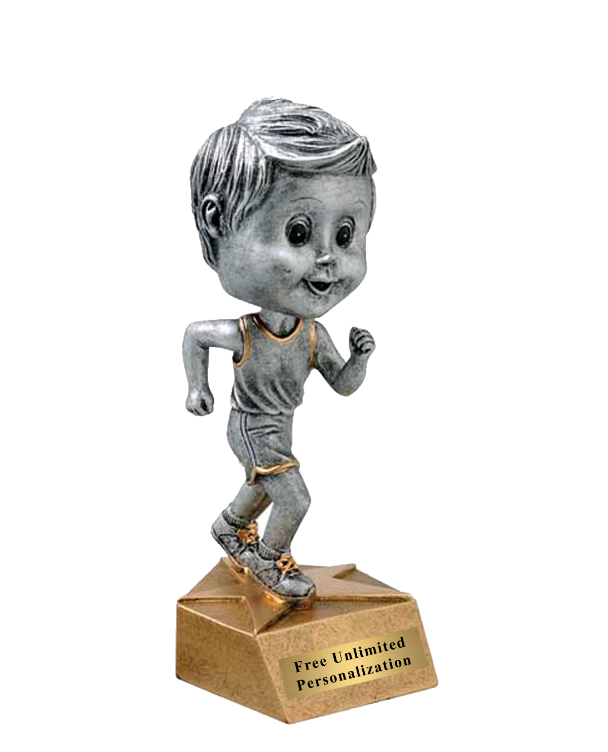 Track Bobblehead Trophy - Male - Medals Award