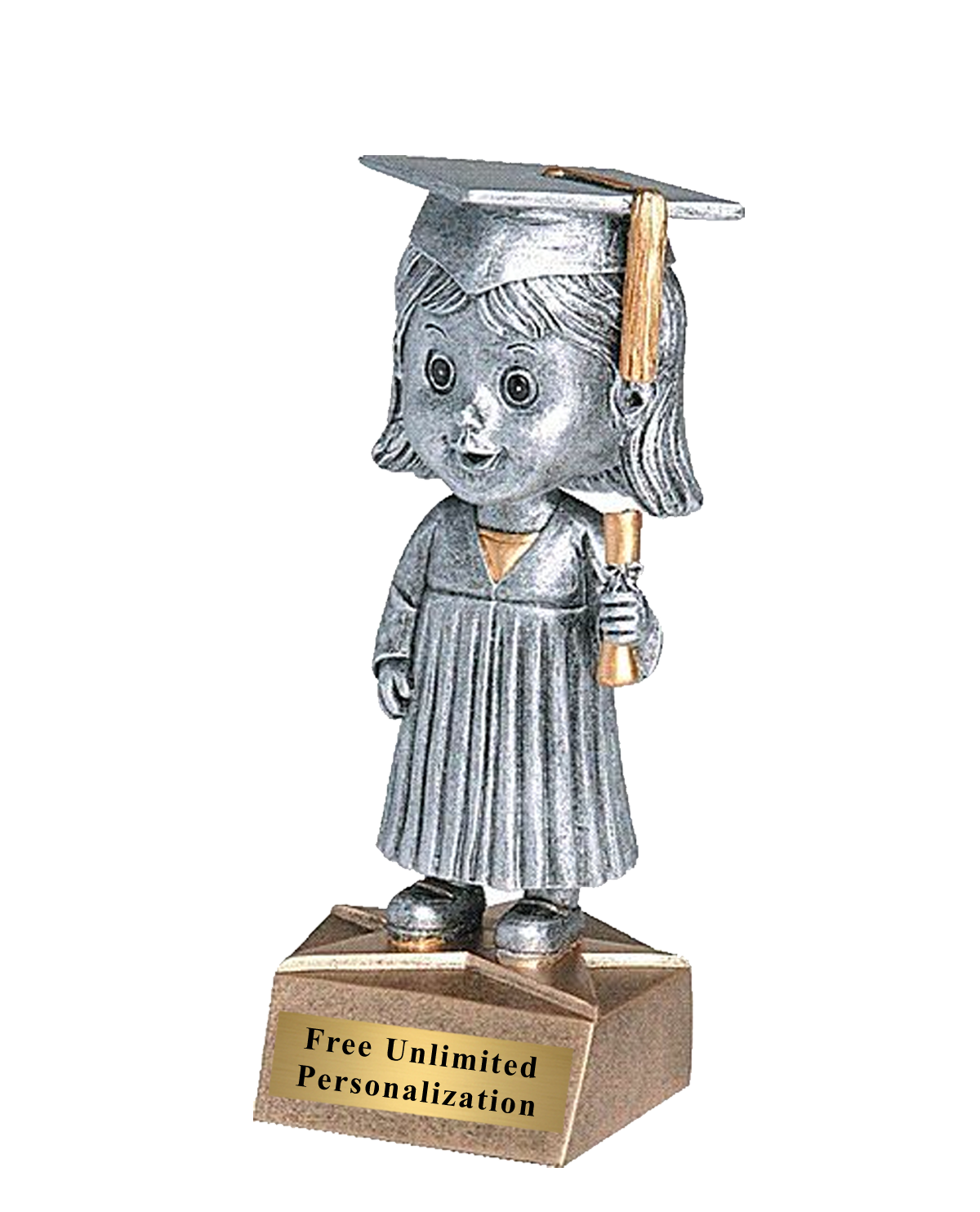 Female Bobblehead Graduate Trophy - Medals Award