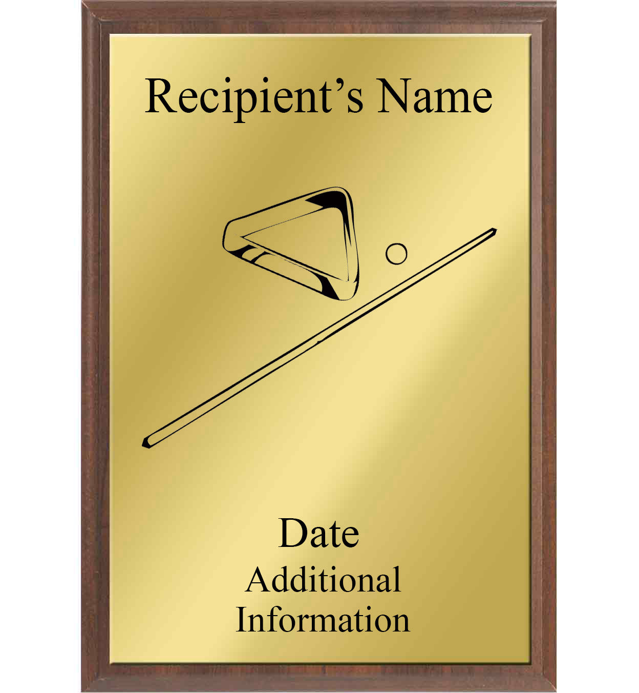 Billiards Silhouette Plaque - Medals Award