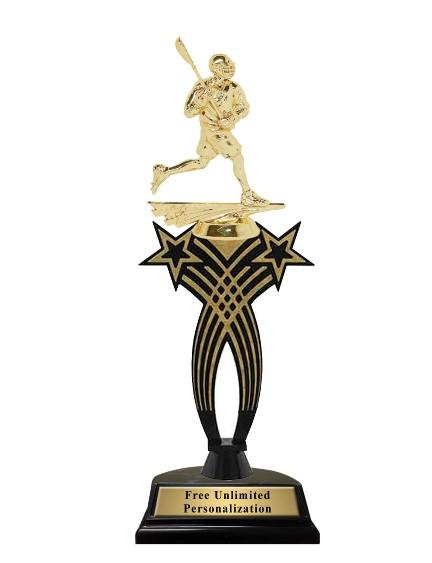 Black Crossed Star Lacrosse Trophy - Medals Award
