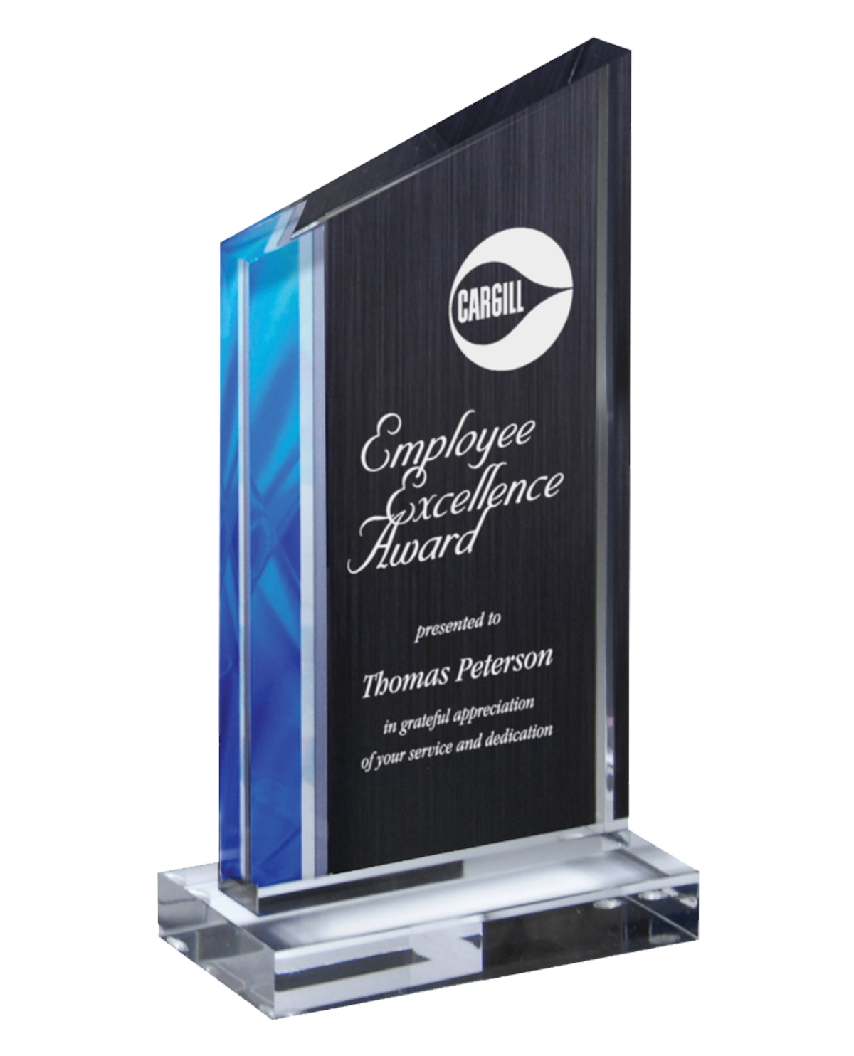Blue Deco Wedge Acrylic Award - Medals Award