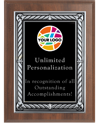 Color Printed Silver Rope Border Plaque - Medals Award
