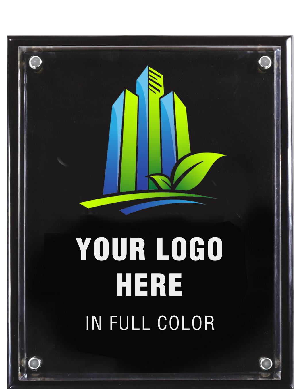 Color Printed Ebony Floating Acrylic Plaque - Medals Award
