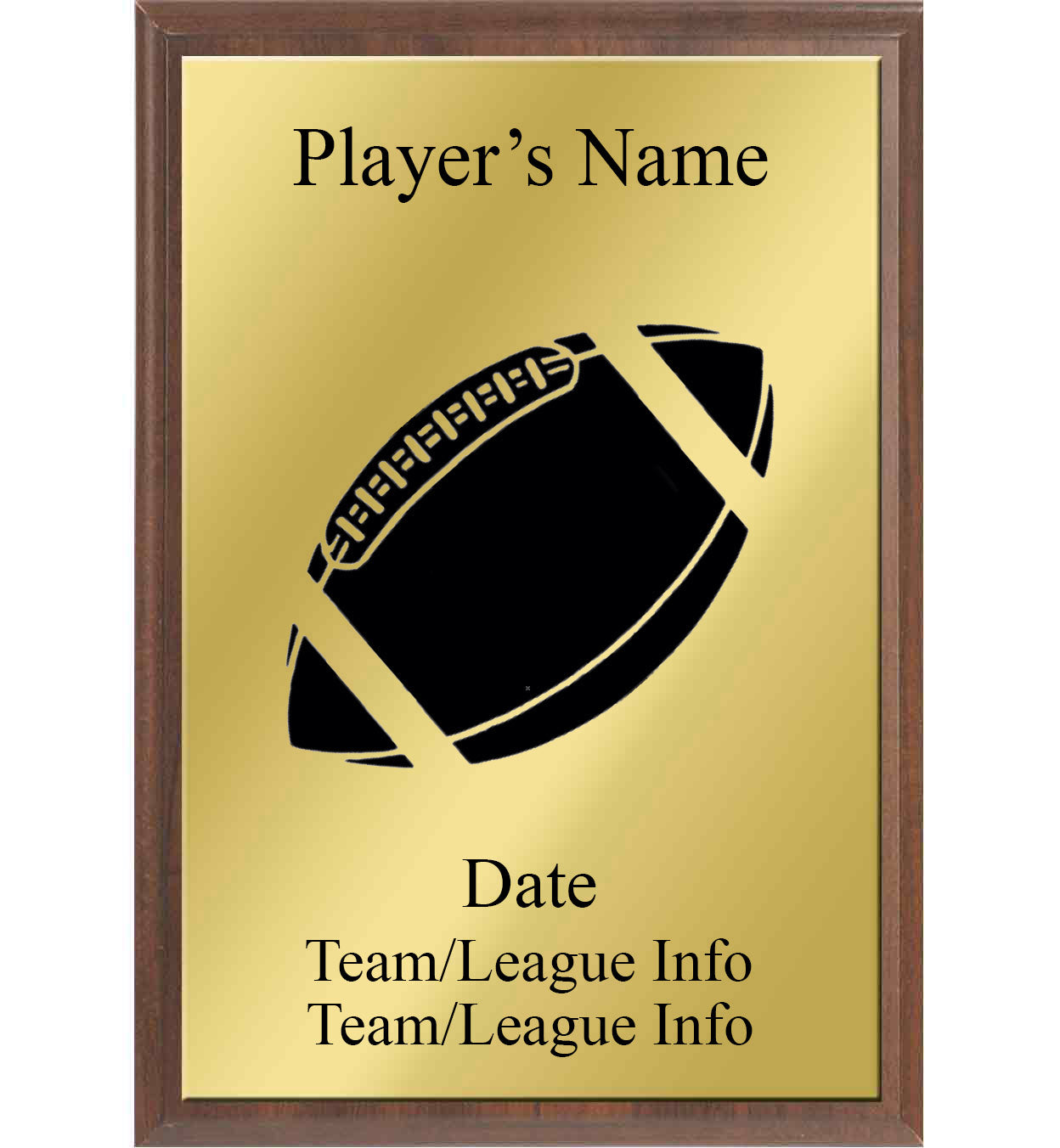 Football Silhouette Plaque - Medals Award