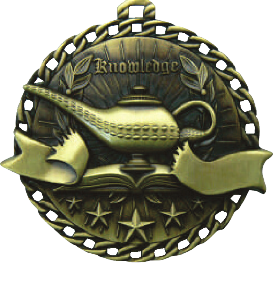 Ribbon Burst Knowledge Medal - Medals Award
