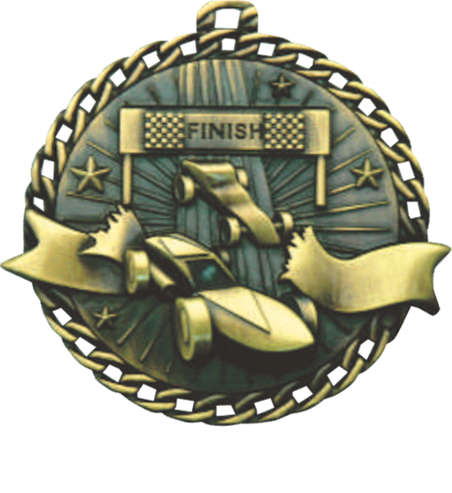 Ribbon Burst Pinewood Derby Medal - Medals Award