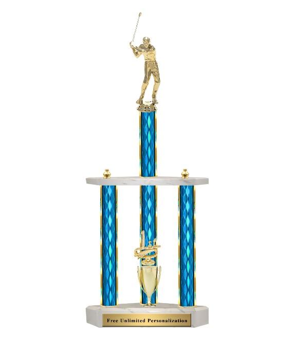 Giant Three Post Trophy Golf - Medals Award