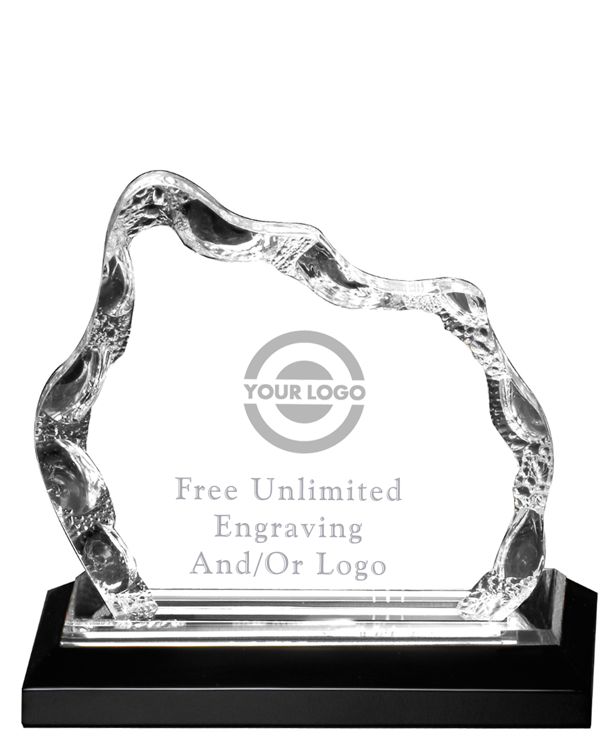 Laser Engraved Silver Ice Glacier Impress Acrylic Award - Medals Award