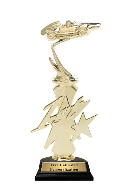 Pinewood Derby 1st Place Star Riser Trophy - Medals Award