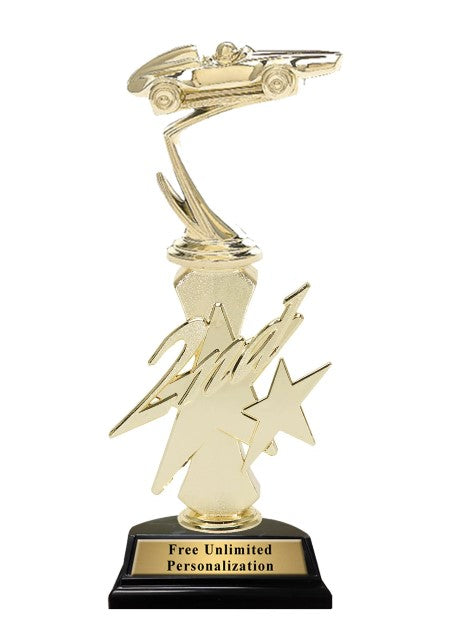 Pinewood Derby 2nd Place Star Riser Trophy - Medals Award