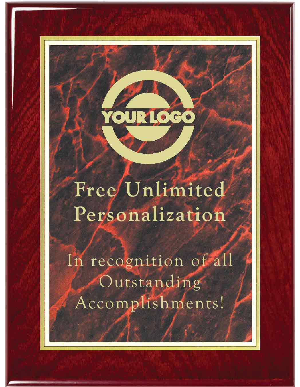 Laser Engraved Red Gloss Finish Designer Plaque - Medals Award