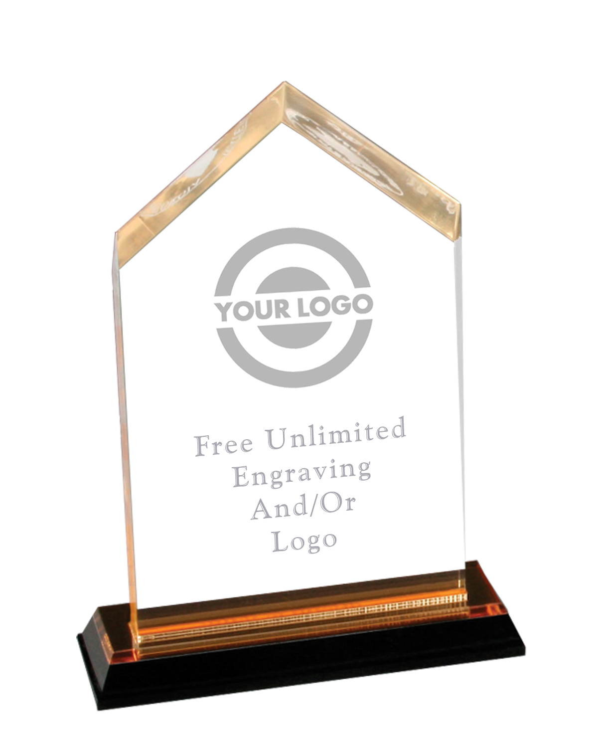 Laser Engraved Gold Spire Impress Acrylic Award - Medals Award