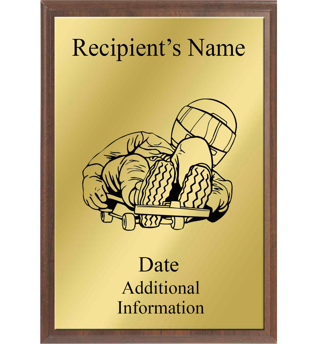 Street Luge Silhouette Plaque - Medals Award