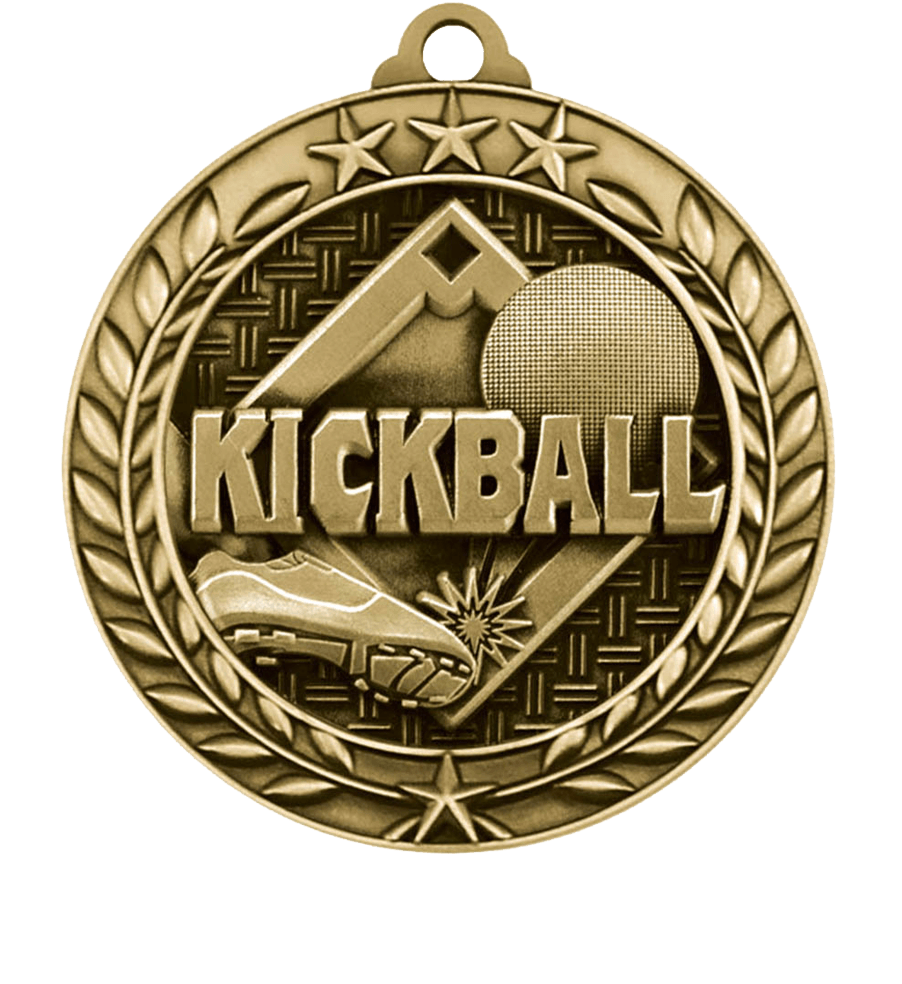 Large Star Wreath Kickball Medal - Medals Award